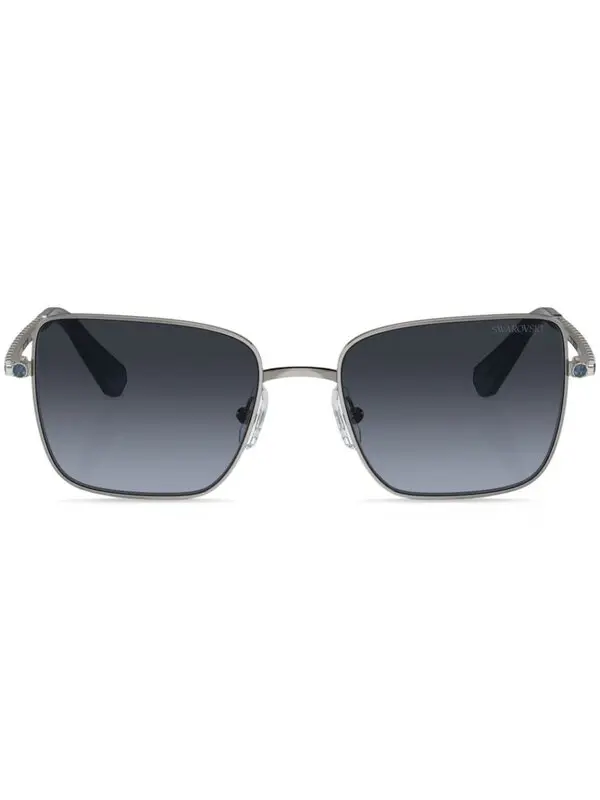 SWAROVSKI Crystal-embellished Square Sunglasses - Silver