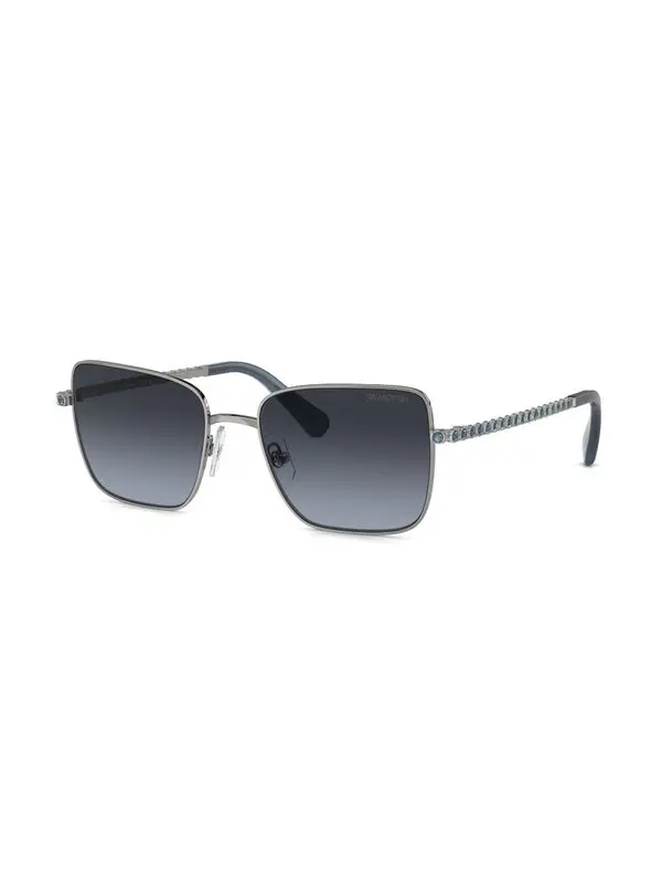 SWAROVSKI Crystal-embellished Square Sunglasses - Silver