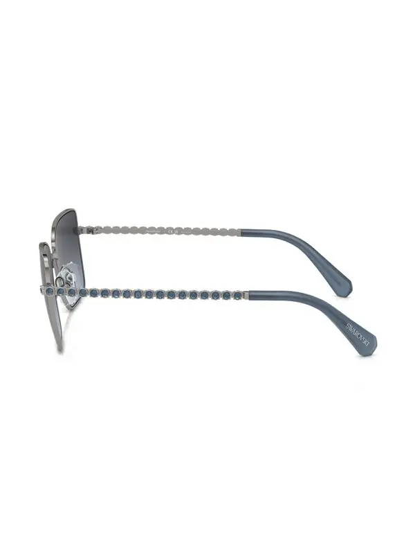 SWAROVSKI Crystal-embellished Square Sunglasses - Silver