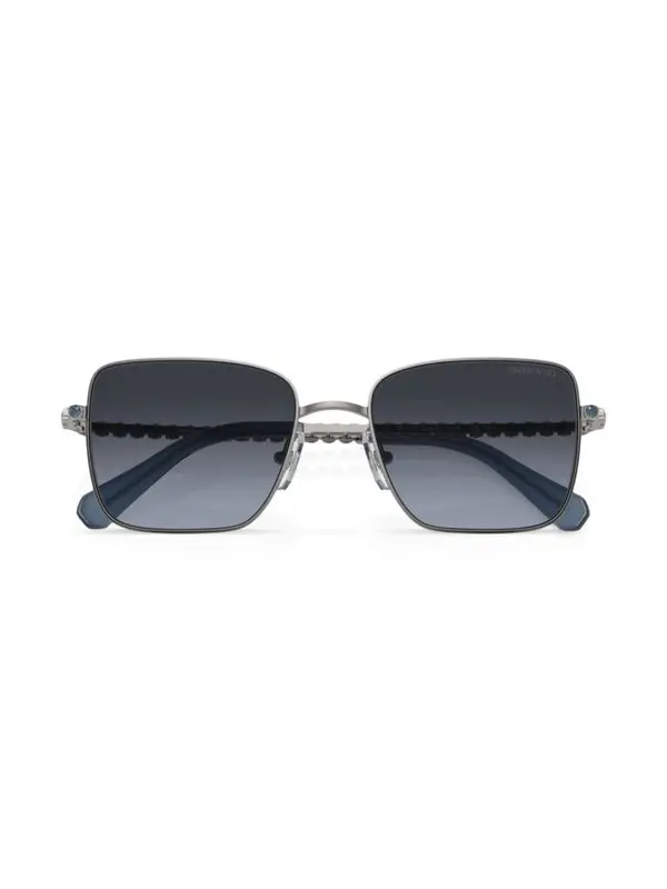 SWAROVSKI Crystal-embellished Square Sunglasses - Silver