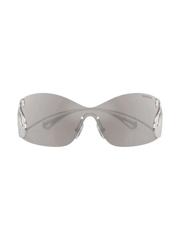 SWAROVSKI Swan Appliqué Shield Sunglasses