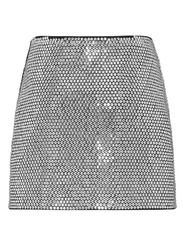 Philipp Plein Embellished Leather Mini Skirt