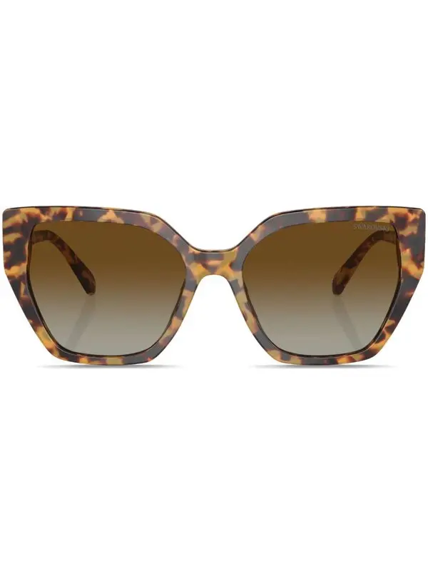 SWAROVSKI Tortoiseshell-effect Cat-eye Sunglasses - Brown