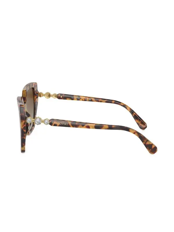 SWAROVSKI Tortoiseshell-effect Cat-eye Sunglasses