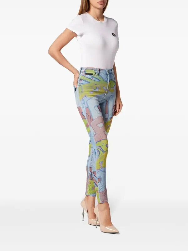 Philipp Plein Graffiti Print Skinny Jeans