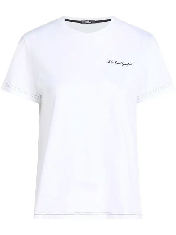 Karl Lagerfeld Signature Cotton T-shirt - White
