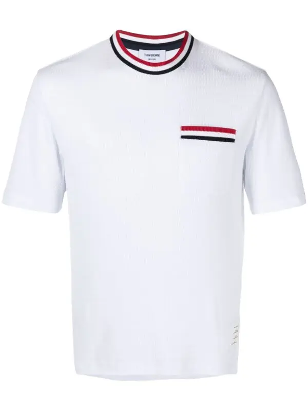Thom Browne Pointelle-knit Cotton T-shirt - White