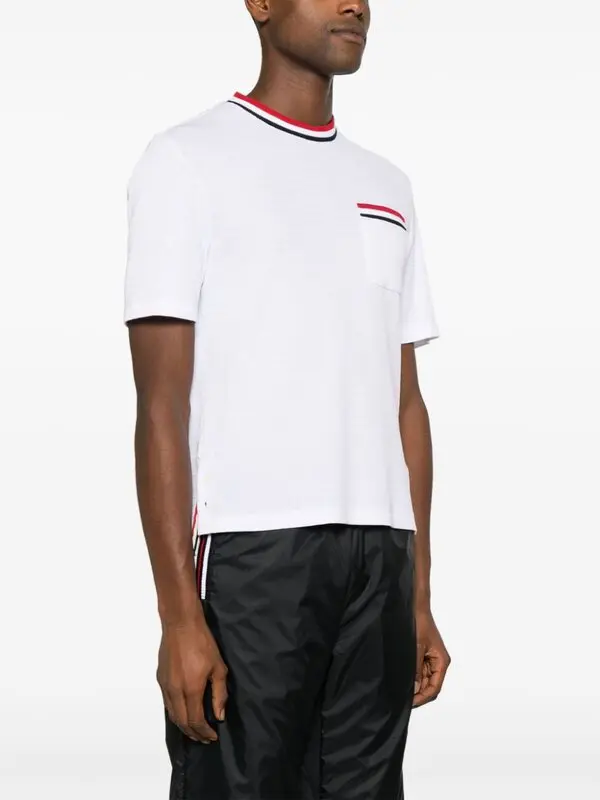 Thom Browne Pointelle-knit Cotton T-shirt - White