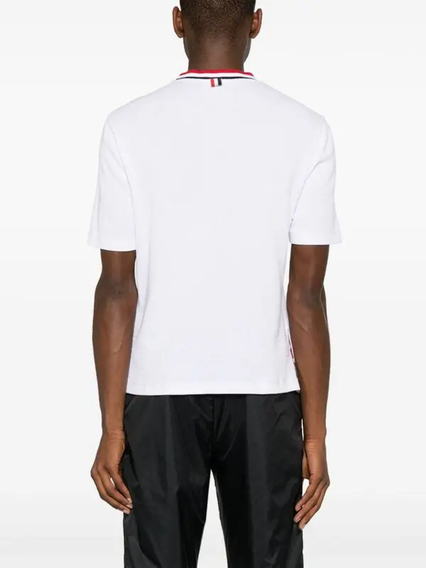 Thom Browne Pointelle-knit Cotton T-shirt - White