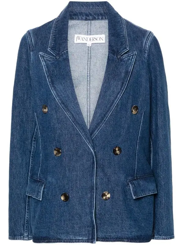 JW Anderson Double-breasted Denim Blazer - Blue