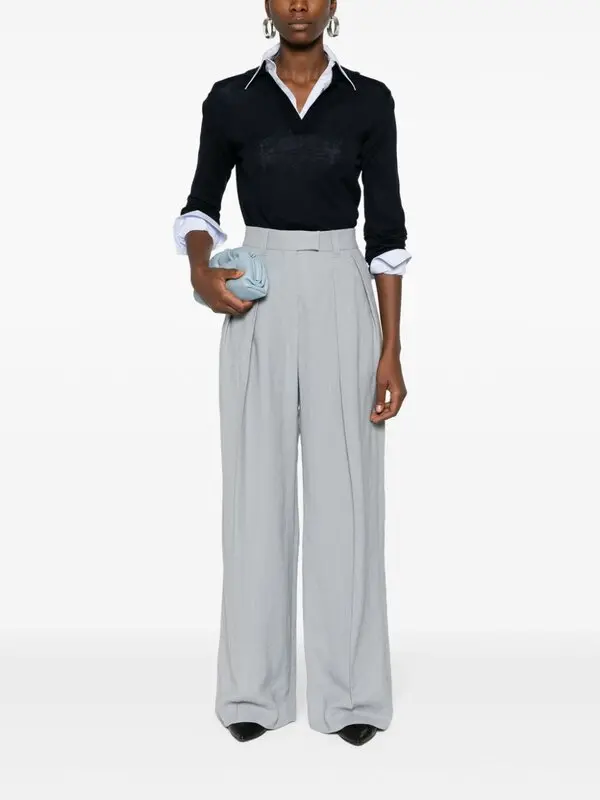 Brunello Cucinelli Powder Pleated Wide Leg Palazzo Pants