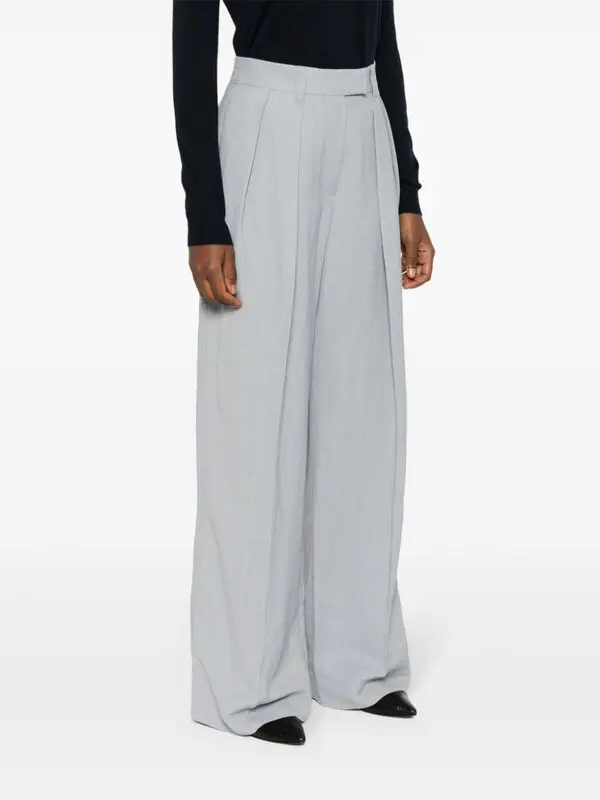 Brunello Cucinelli Powder Pleated Wide Leg Palazzo Pants