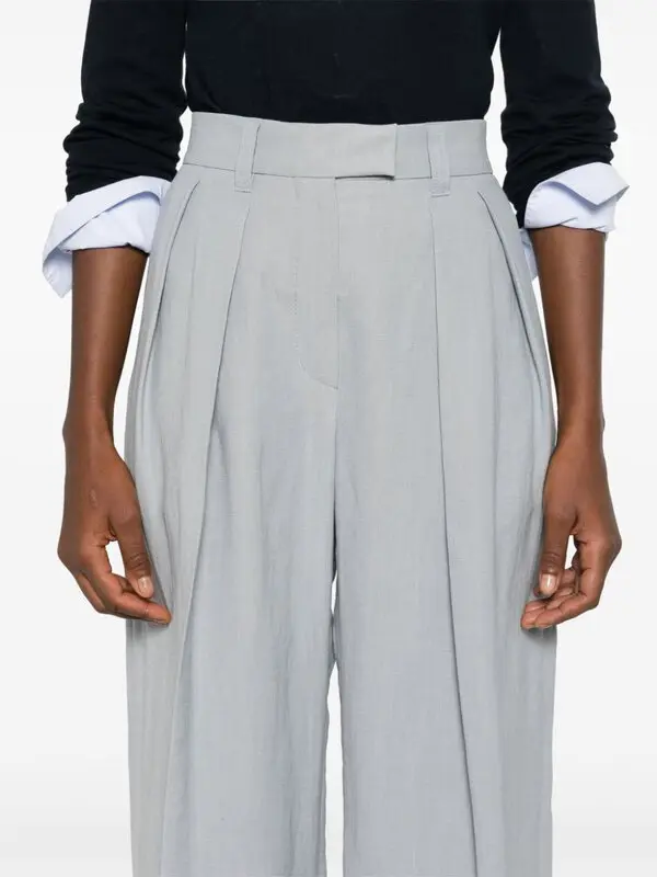 Brunello Cucinelli Powder Pleated Wide Leg Palazzo Pants