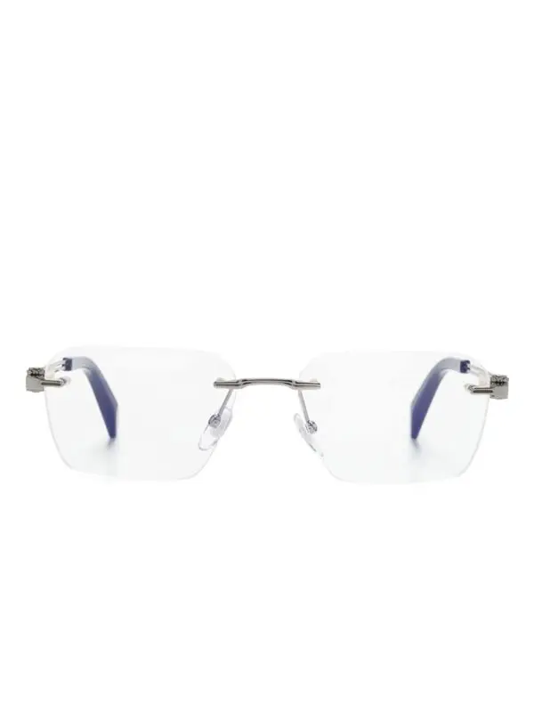 Chopard Logo-plaque Rimless Glasses - Silver