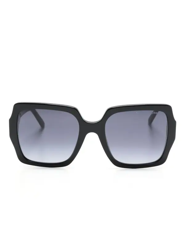 Marc Jacobs J Marc-logo Oversize-frame Sunglasses - Black