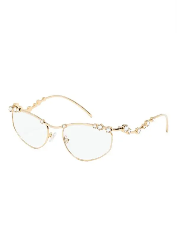 SWAROVSKI Crystal-embellished Cat-eye Eyeglasses - Gold