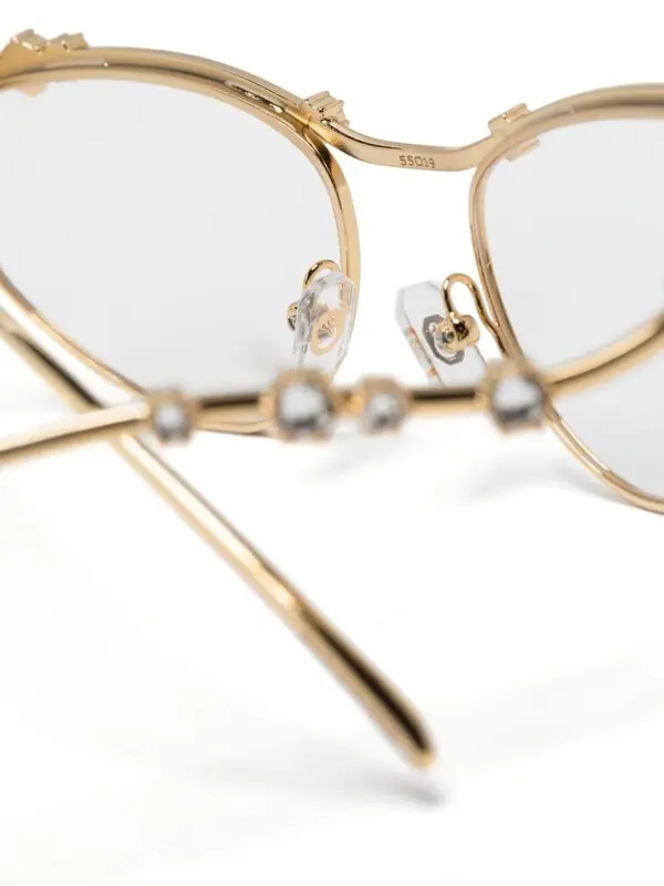 SWAROVSKI Crystal-embellished Cat-eye Eyeglasses - Gold