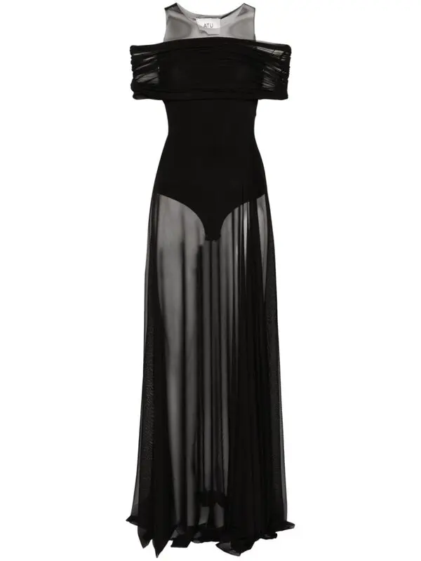 ATU BODY COUTURE Mesh Maxi Dress - Black