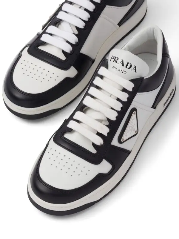 Prada Downtown Leather Sneakers - White