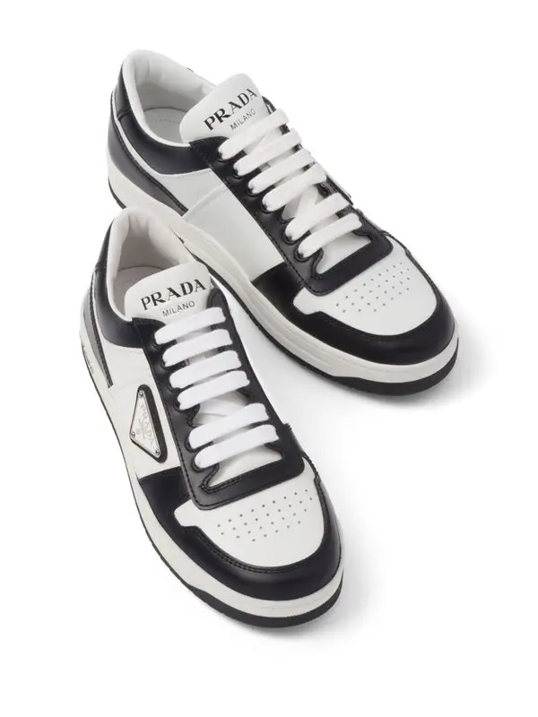 Prada Downtown Leather Sneakers - White