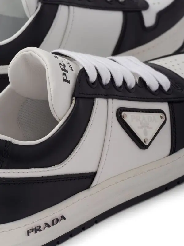 Prada Downtown Leather Sneakers - White