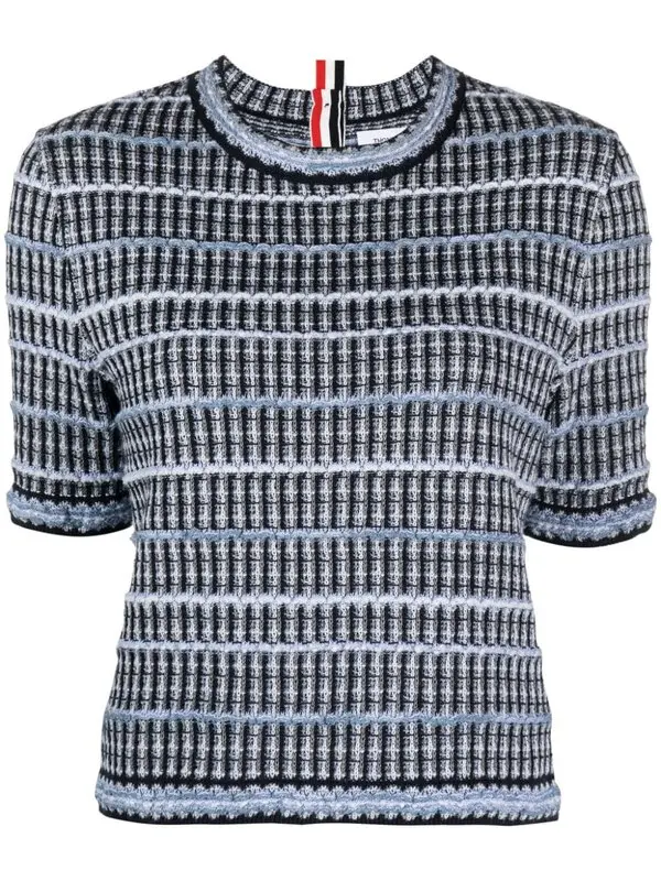 Thom Browne Crew-neck Tweed Top