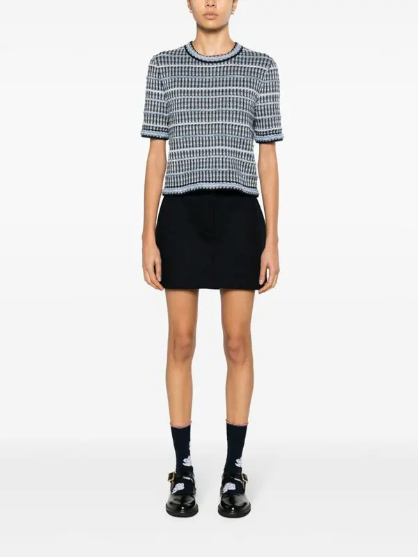 Thom Browne Crew-neck Tweed Top