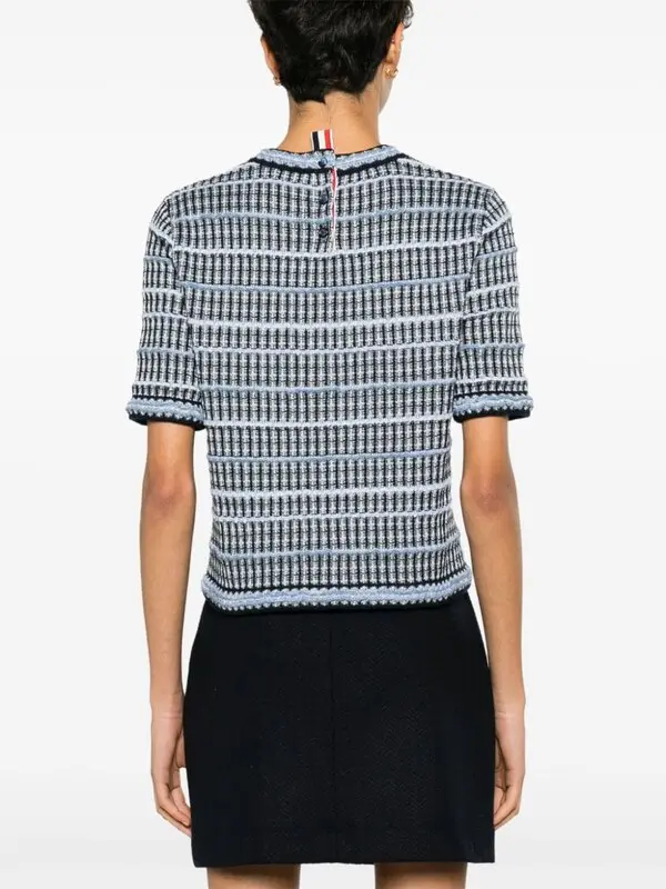 Thom Browne Crew-neck Tweed Top