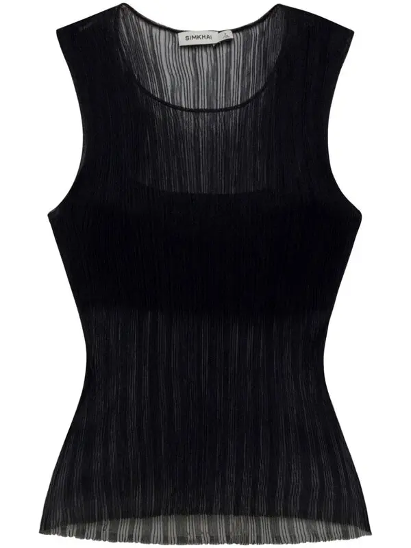 Simkhai Oakley Semi-sheer Tank Top - Black