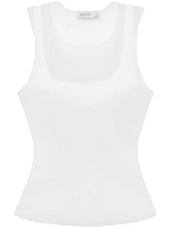 Simkhai Oakley Semi-sheer Tank Top - White