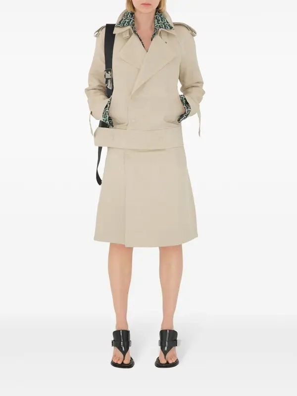 Burberry Off-centre Canvas Trench Jacket - Neutrals