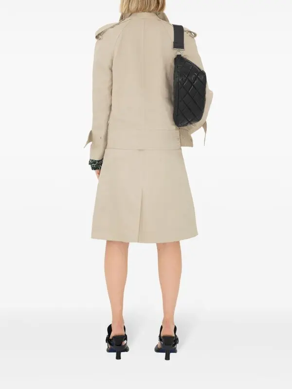 Burberry Off-centre Canvas Trench Jacket - Neutrals