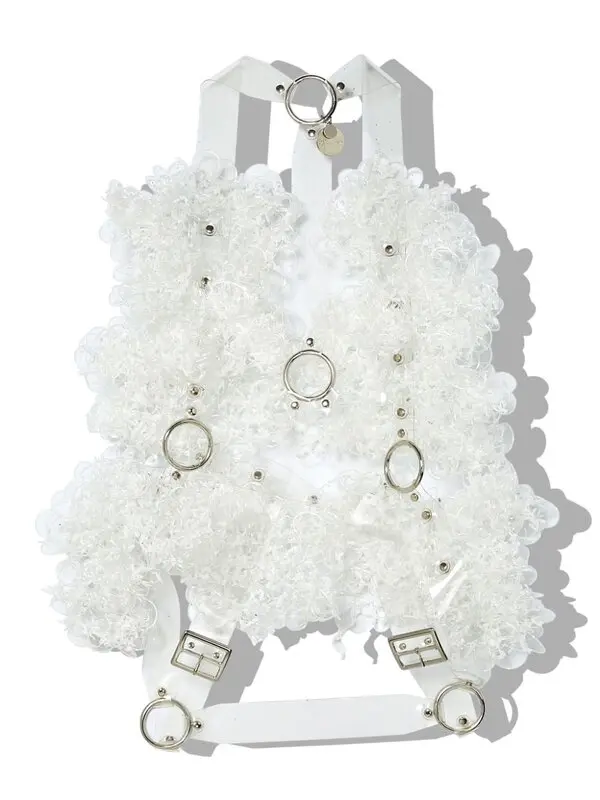 Noir Kei Ninomiya Gathered Detail Multi-Strap Vest - White