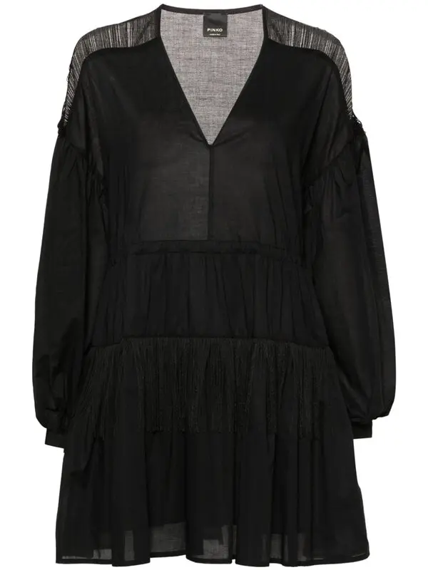 Pinko Fringed Flared Mini Dress