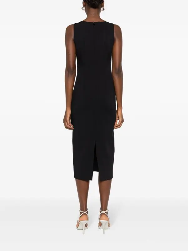 NISSA Bow-detail Crepe Midi Dress