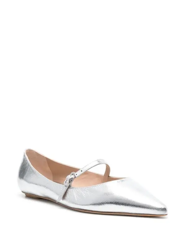 STUART WEITZMAN Emilia Leather Ballerina Shoes