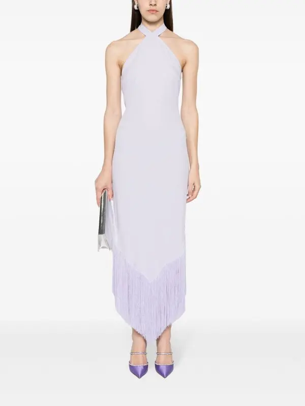 TALLER MARMO Halterneck Fringed Maxi Dress