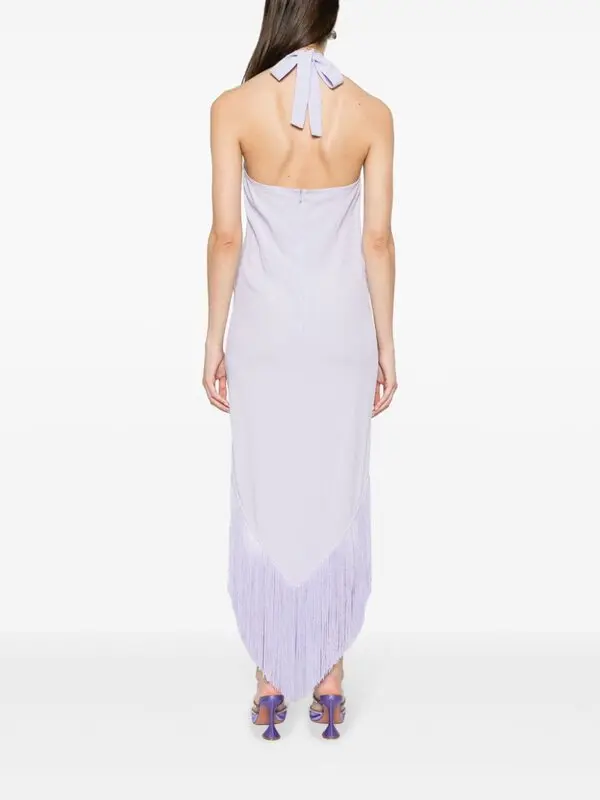 TALLER MARMO Halterneck Fringed Maxi Dress
