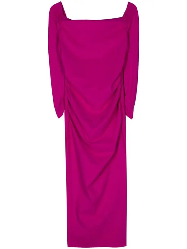 Chiara Boni La Petite Robe Off-shoulder Pencil Midi Dress - Purple