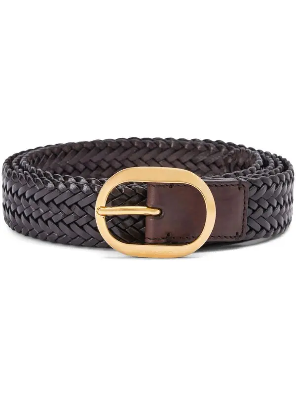 TOM FORD Woven Leather Belt - Brown