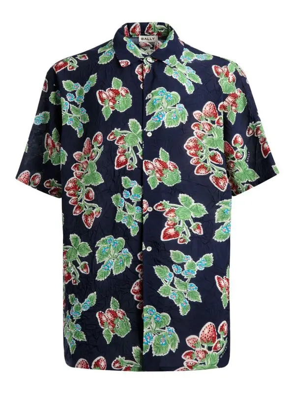 Bally Floral-print Crinkled Shirt