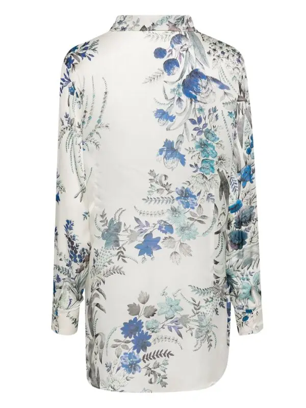 Carine Gilson Floral-print Silk Pyjama Top