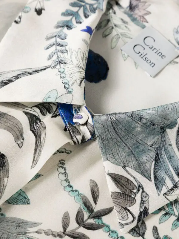 Carine Gilson Floral-print Silk Pyjama Top