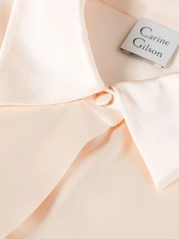 Carine Gilson Long-sleeve Silk Pyjama Top - Pink