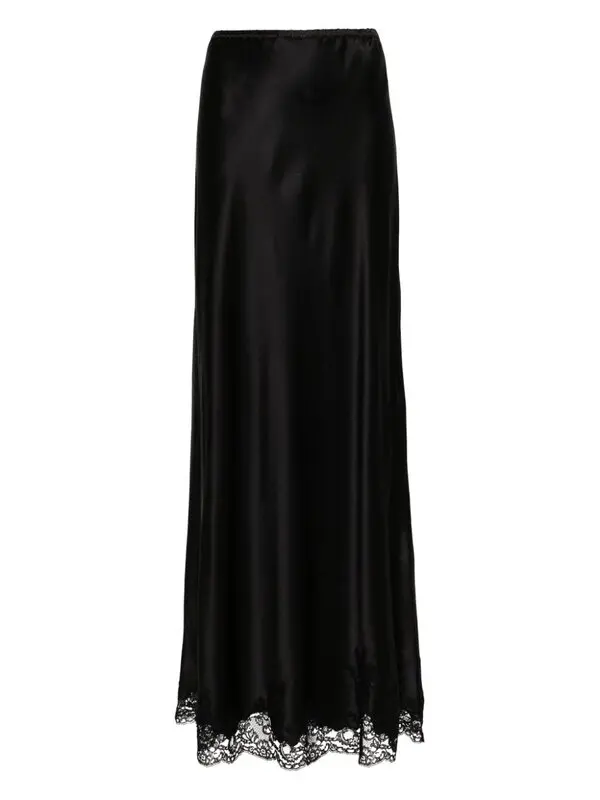 Carine Gilson Lace-detail Silk Skirt