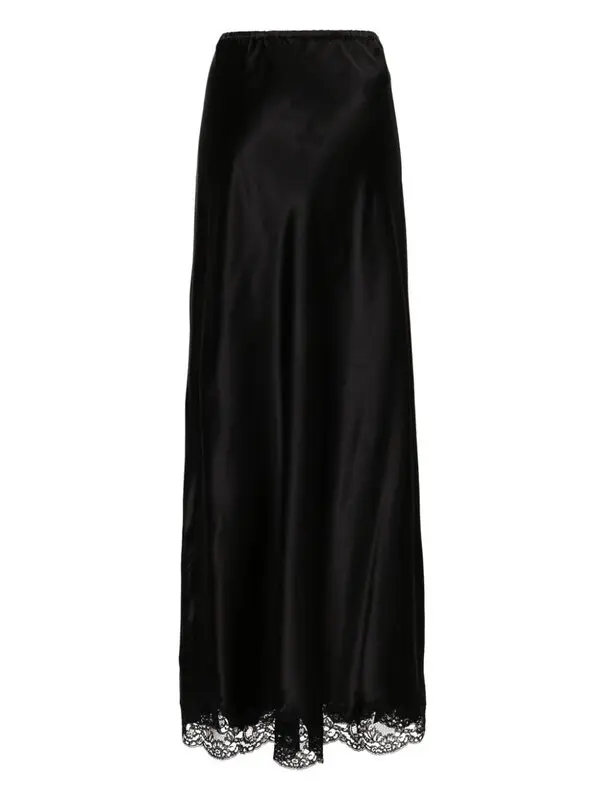 Carine Gilson Lace-detail Silk Skirt