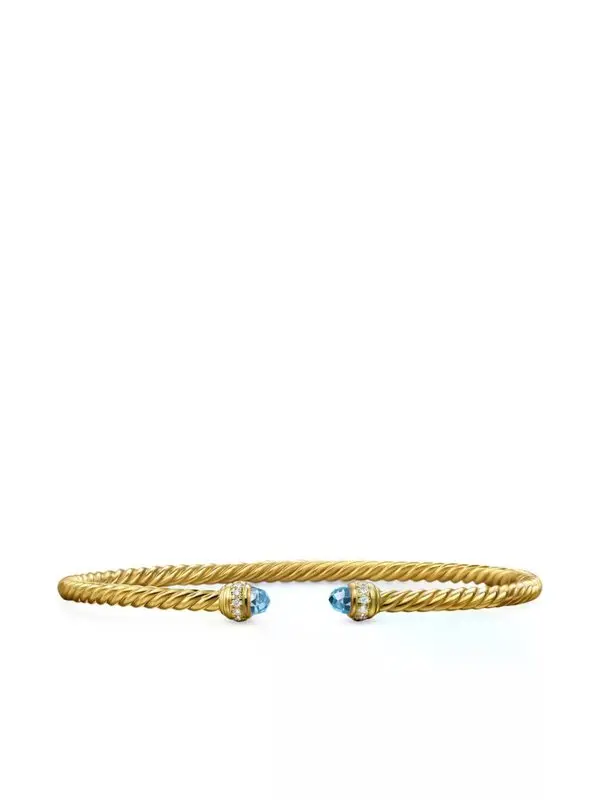 David Yurman 18kt Yellow Cablespira Diamond And Topaz Bracelet - Gold