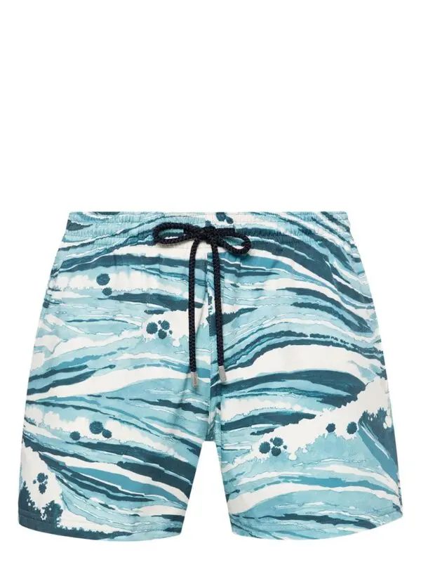 Maison Kitsuné X Vilebrequin Moorise Swim Shorts - Blue