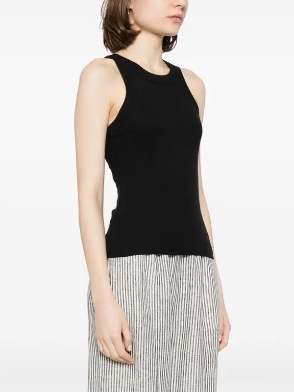 REFORMATION Tasha Ribbed Tank Top - Black