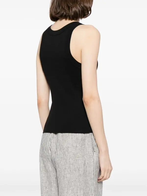 REFORMATION Tasha Ribbed Tank Top - Black
